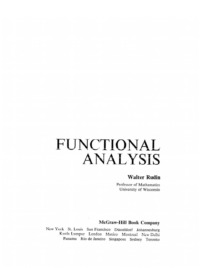Rudin Walter Functional Analysis | PDF | Metric Space | Norm (Mathematics)