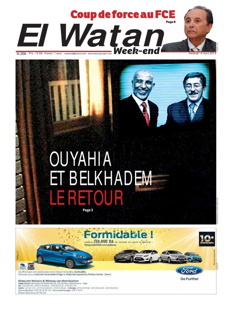 El Watan Watan: Ouyahia Et Belkhadem | PDF | Abdelaziz Bouteflika ...