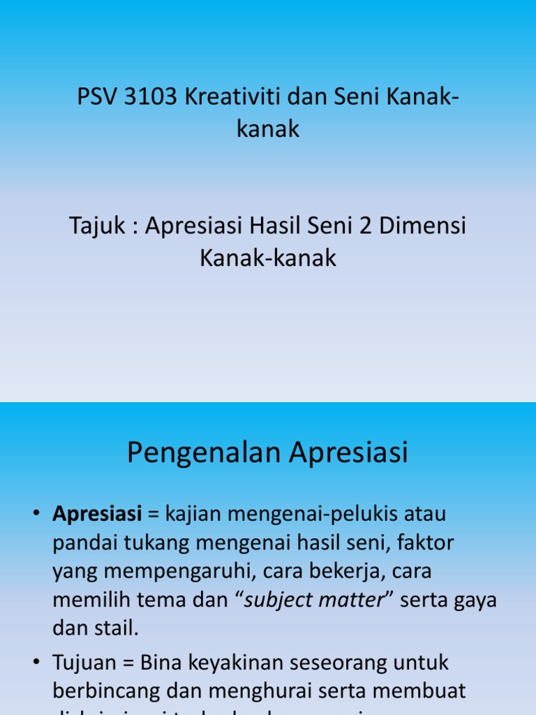 Apresiasi 2D Dalam PSV | PDF