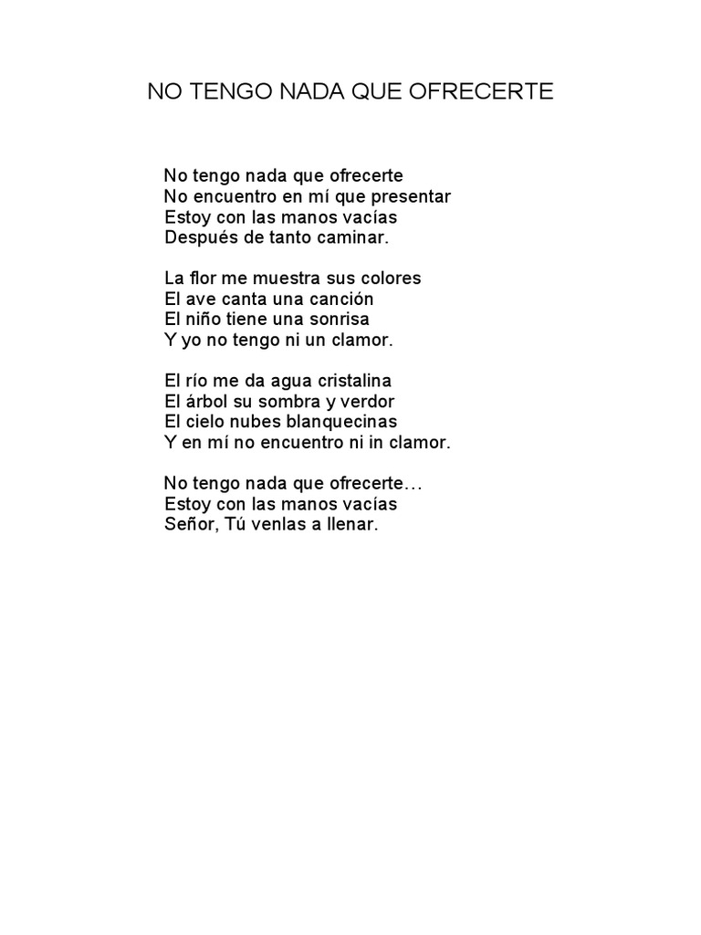 No Tengo Nada Que Ofrecerte | PDF