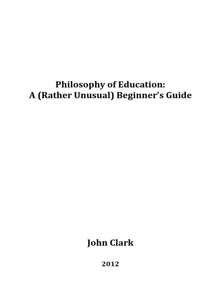 Philosophy of Education A Beginners Guide | PDF | Analytic Philosophy ...