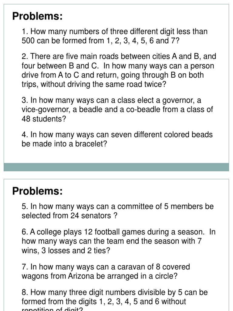 Counting Sample Points Problems | PDF | Identity Document | Leisure