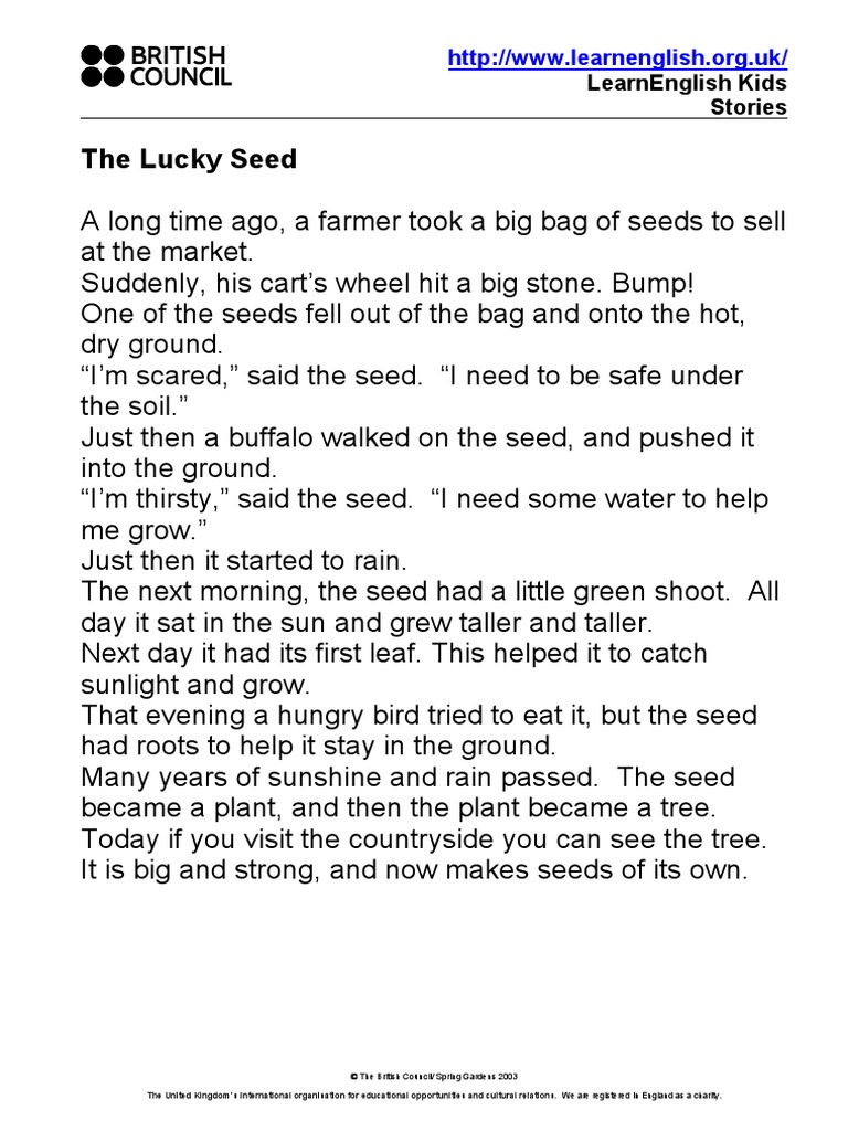 The Lucky Seed: Learnenglish Kids Stories | PDF | Science & Mathematics