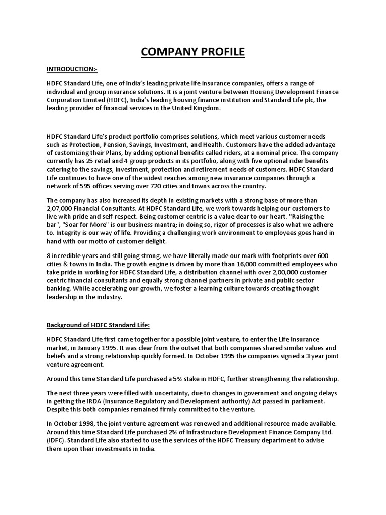 HDFC Life: Leading Insurance Solutions | PDF | Insurance | Competence ...