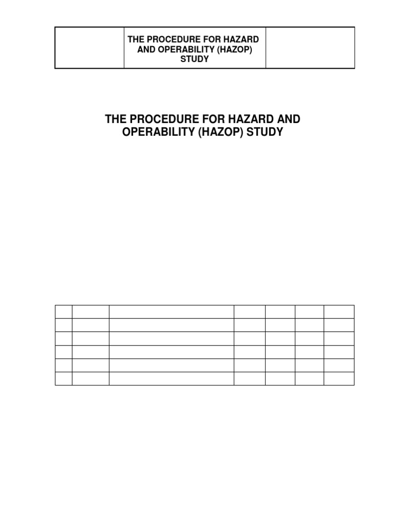 Hazop Procedure | Download Free PDF | Safety | Chemistry
