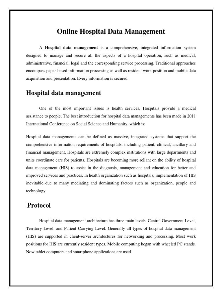 Hospital Data Management | PDF | Databases | Hospital