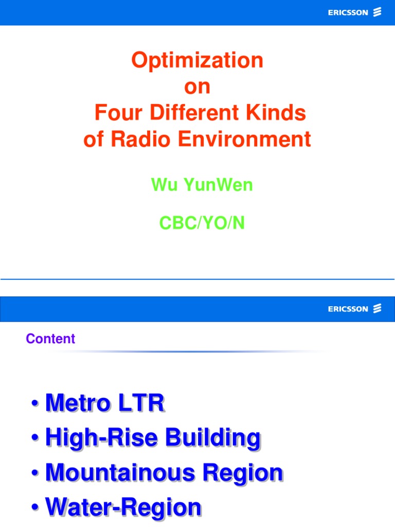 Optimization On Four Different Kinds of Radio Environment | PDF ...