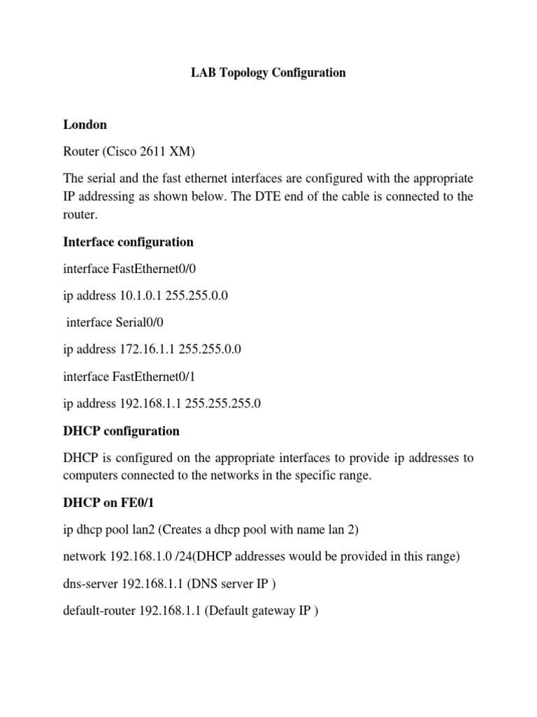 Configuration of IPSEC VPN Tunnel Between London and Paris Routers Including Interface, Routing ...