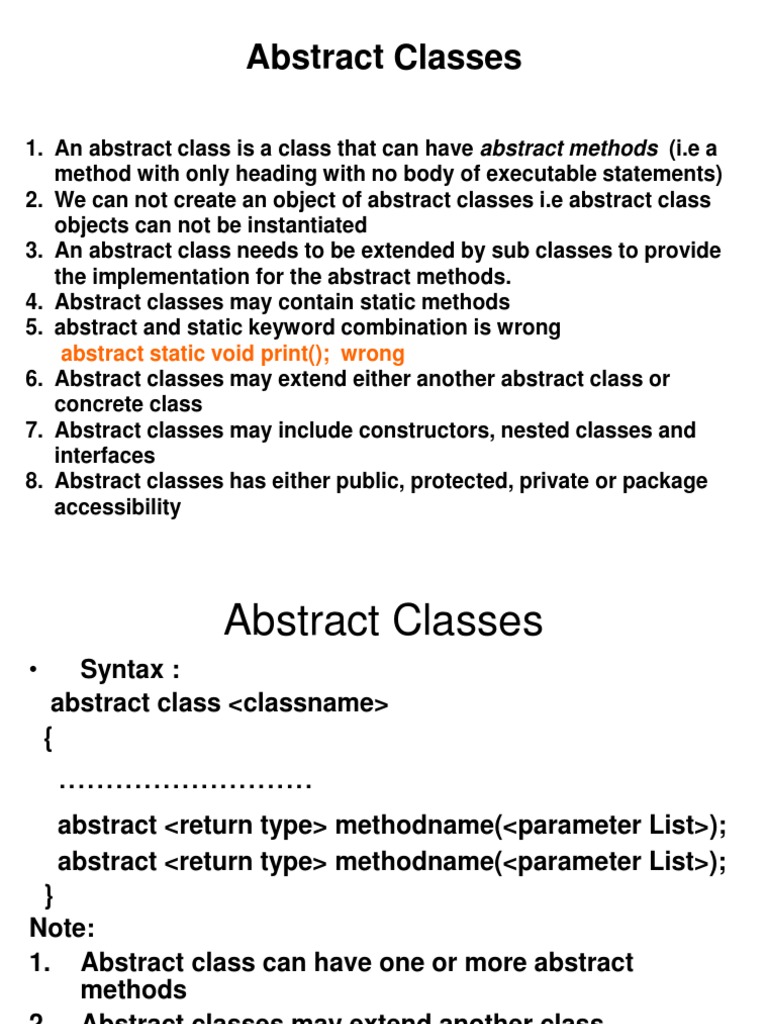 Abstract Classes Pdf Class Computer Programming Method Computer Programming
