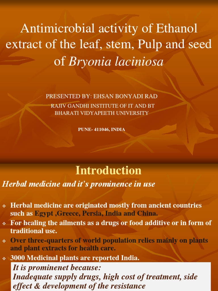 Assessment of the Antimicrobial Activity of Ethanol Extracts from ...