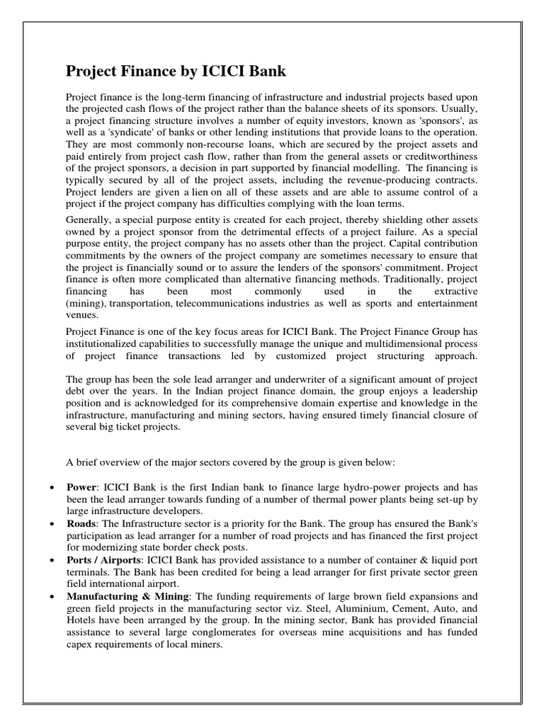 Project Finance | PDF | Project Finance | Loans