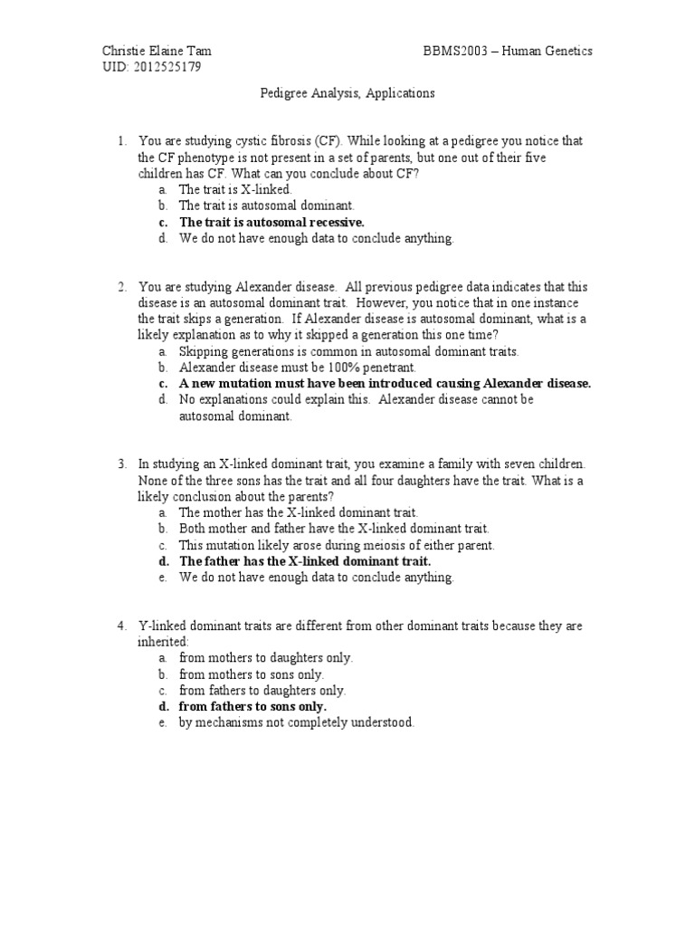Pedigree Analysis in Human Genetics | PDF | Dominance (Genetics) | Zygosity