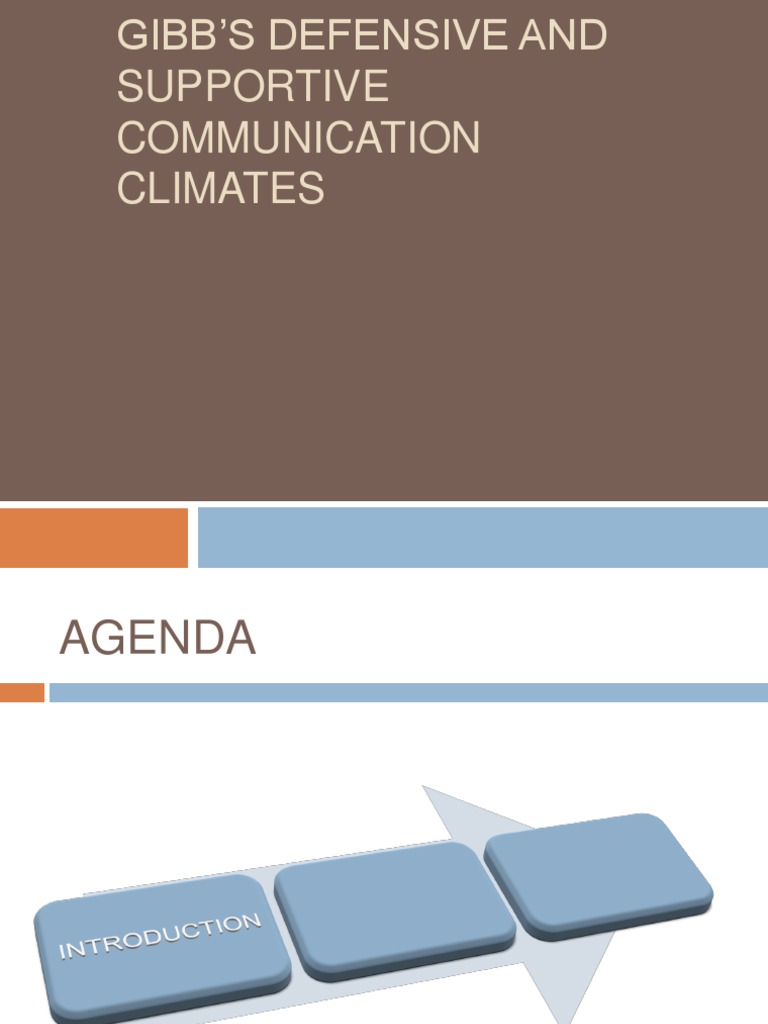 Gibb's Defensive and Supportive Communication Climates | PDF ...