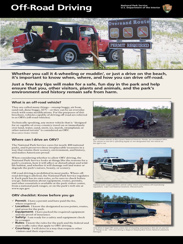 Off Road Brochure | PDF | Off Roading | National Park Service