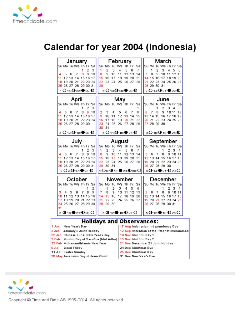 November 2004 Calendar