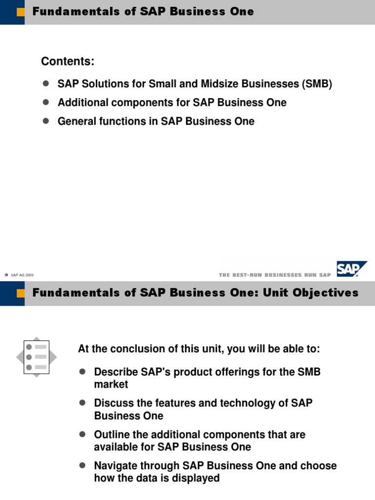 SAP Solutions For Small and Midsize Businesses (SMB) Additional ...
