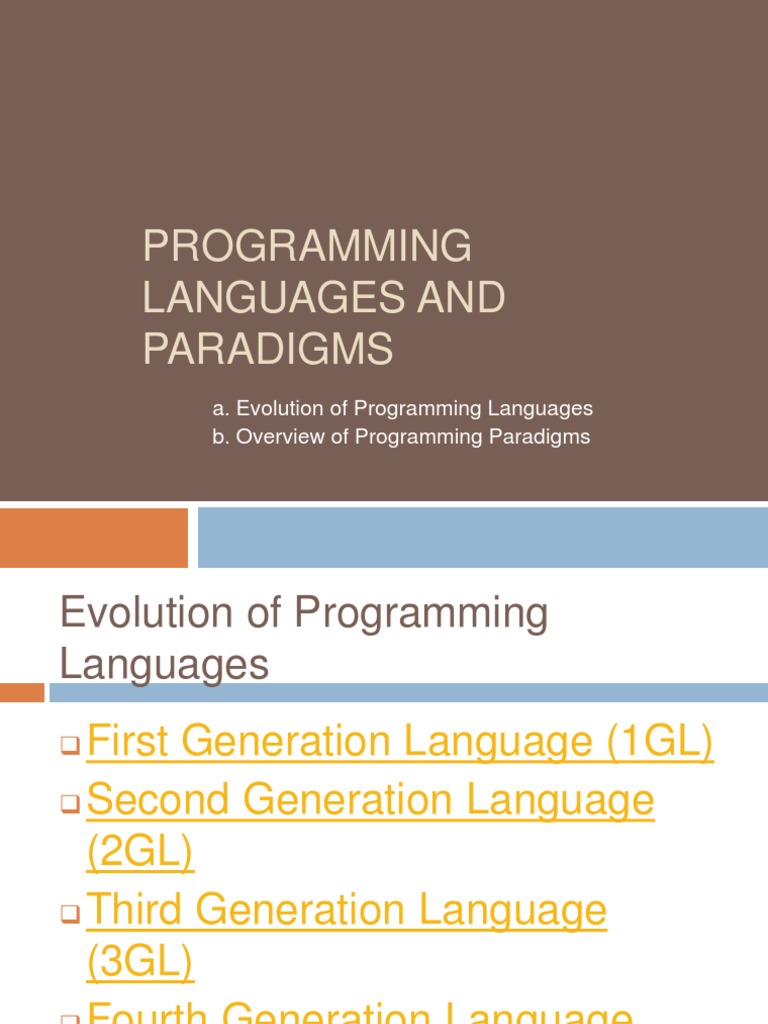Languages and Paradigms | PDF | Programming Paradigms | Object ...