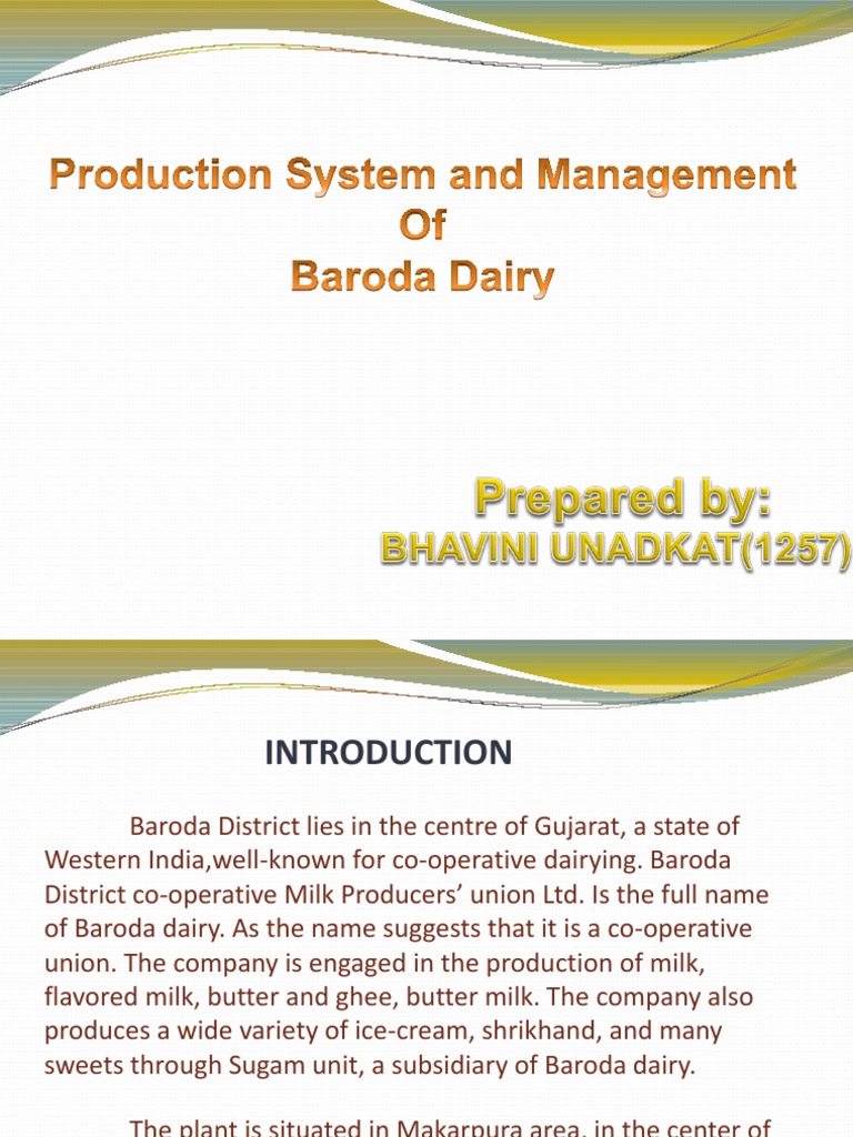 Baroda Dairy (Prom) | PDF | Dairy | Butter