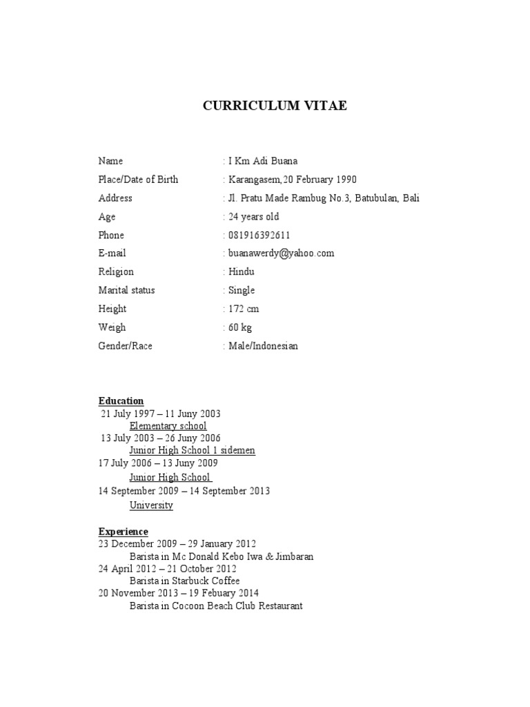 Curriculum Vate | PDF