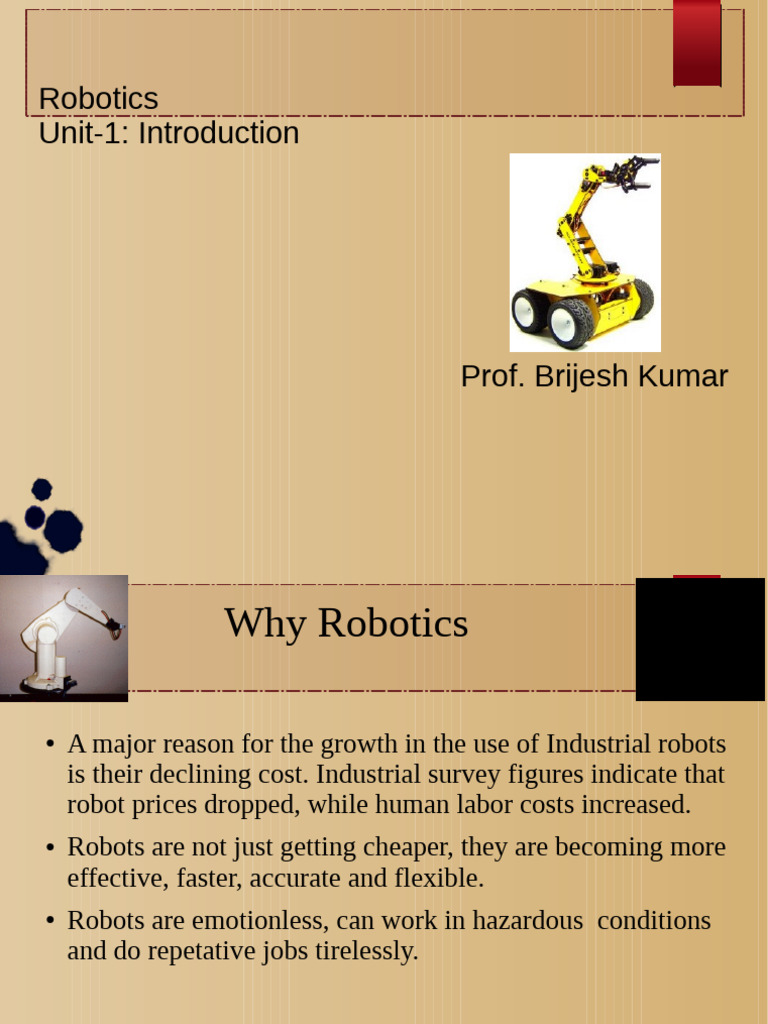 Robotics Unit-1: Introduction | PDF