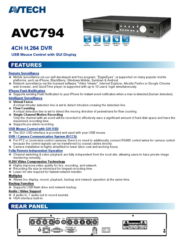 4CH H.264 DVR with USB Mouse Control, GUI Display, Mobile Surveillance ...
