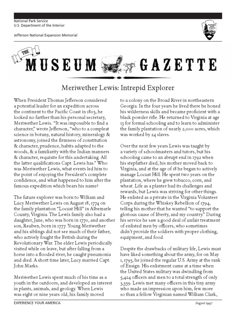 Meriwether Lewis Intrepid Explorer | PDF | Travel