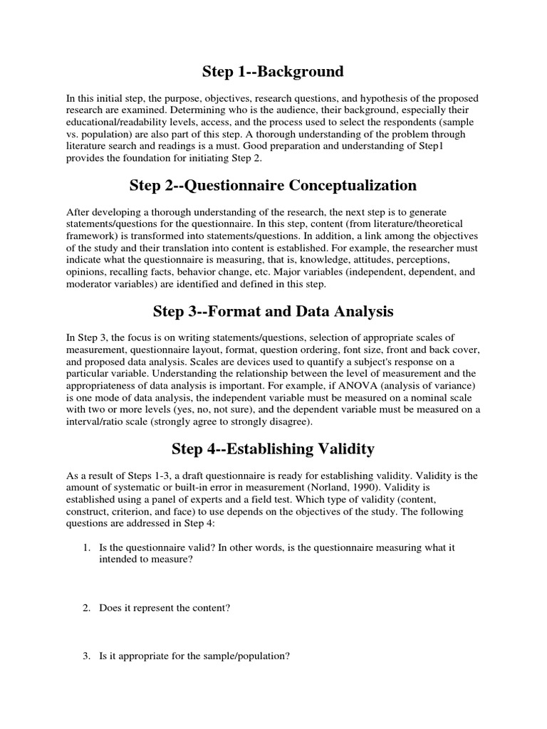 Questionnaire Reliability and Validity | Validity (Statistics) | Level ...