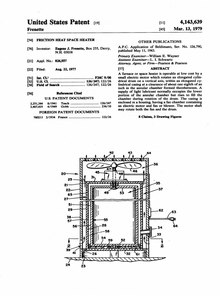 Friction heat space heater patent | PDF | Mechanical Fan | Hvac