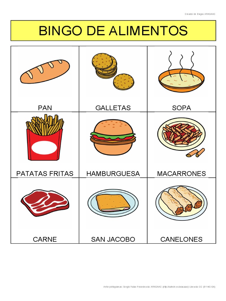 Bingo de Alimentos