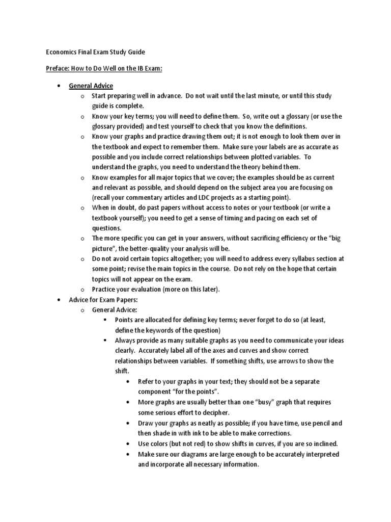 Economics Final Exam Study Guide Final Version | PDF | Supply And ...