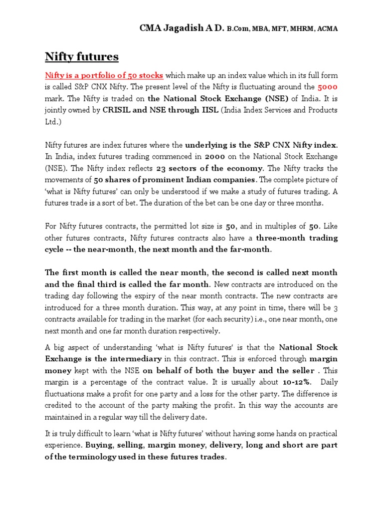 Nifty Futures | PDF | Futures Contract | Hedge (Finance)