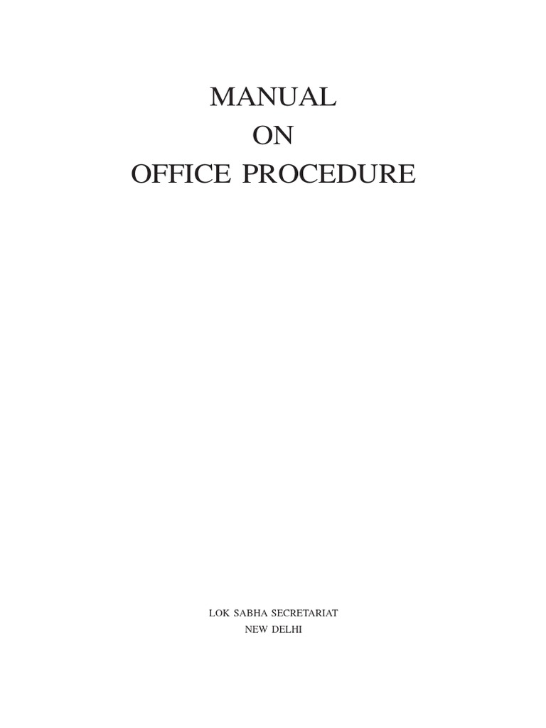 Office Procedure Manual - 2009 | PDF | Precedent | Committee