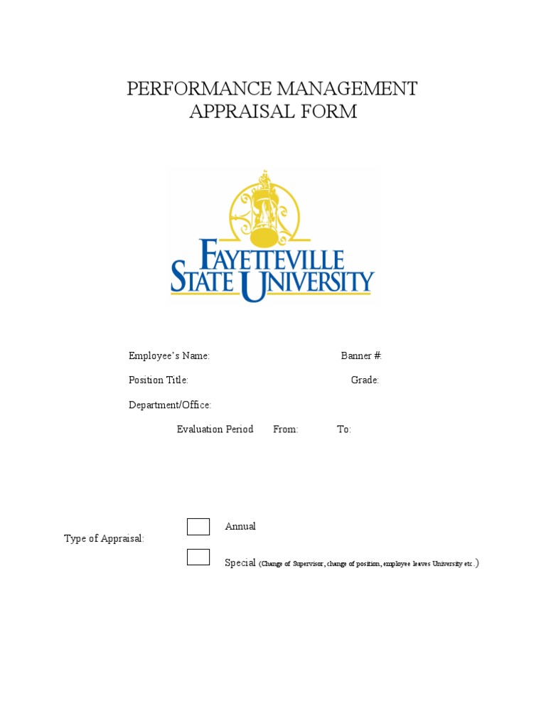 Performance Management Appraisal Form | Download Free PDF | Performance Appraisal | Behavioural ...