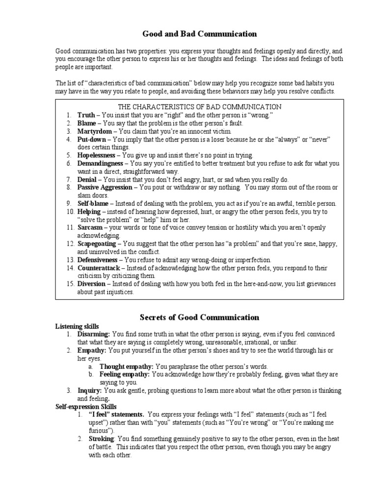 Good and Bad Communication | Cognitive Science | Psychology & Cognitive ... Good and Bad Communication | Cognitive Science | Psychology & Cognitive ...
