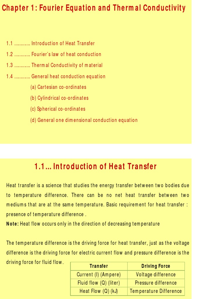 Fouriers Law and Thermal Conductivity | PDF | Thermal Conduction | Heat ...