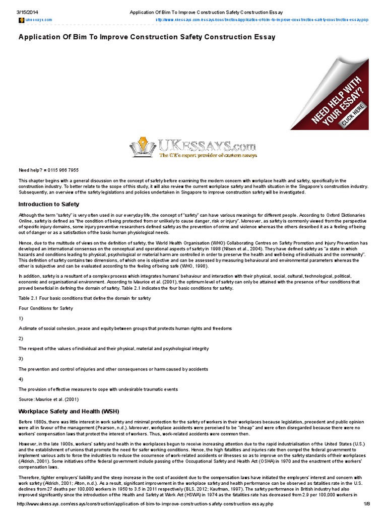 Application Of Bim To Improve Construction Safety Construction Essay