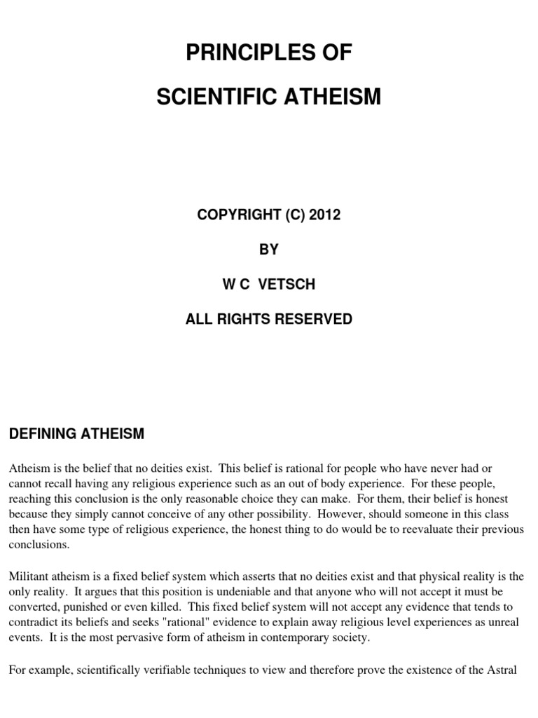 Principles of Scientific Atheism | PDF | Atheism | Plane (Esotericism)