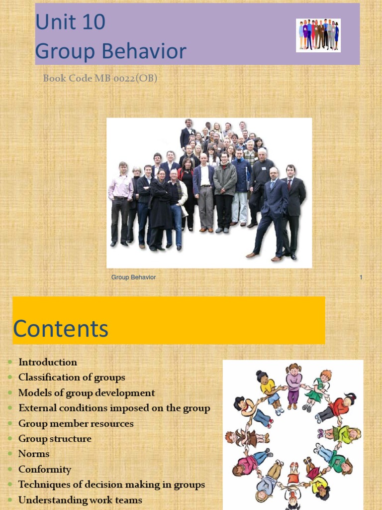 Unit 10 Group Behavior: Book Code MB 0022 (OB) | PDF | Norm (Social ...