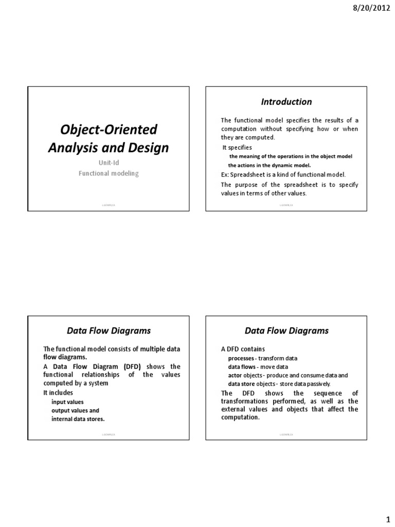 Object-Oriented Analysis and Design: Unit-Id Functional Modeling | PDF | Control Flow ...