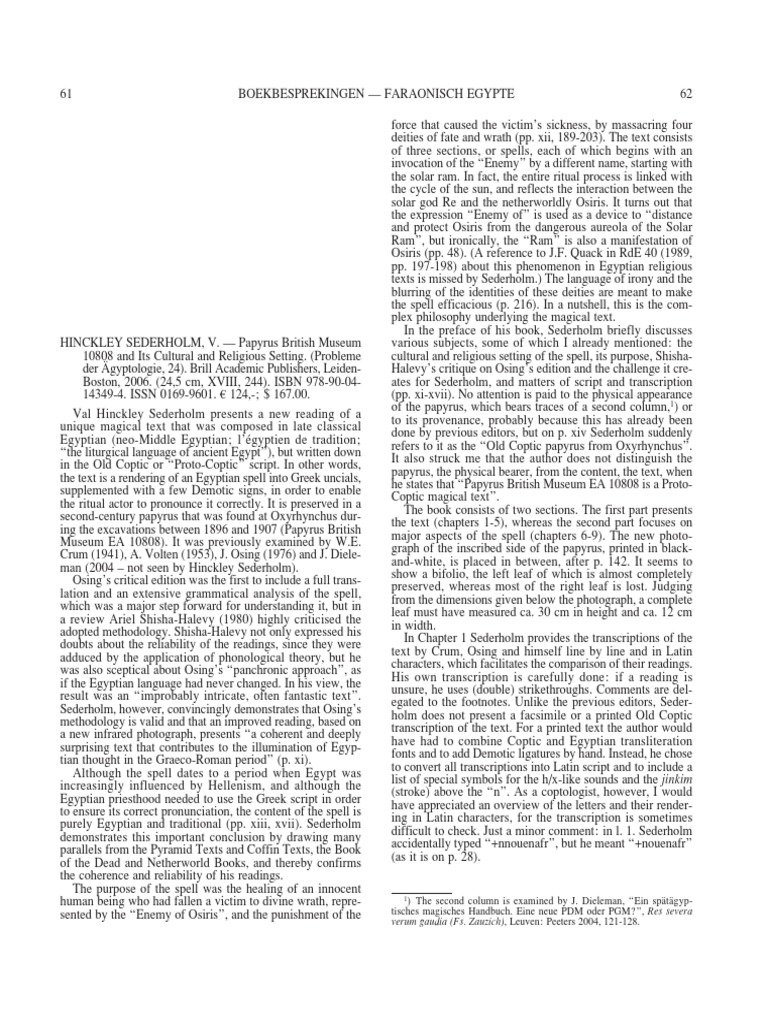 Unlocking an Ancient Egyptian Magical Text | PDF | Magic (Paranormal ...