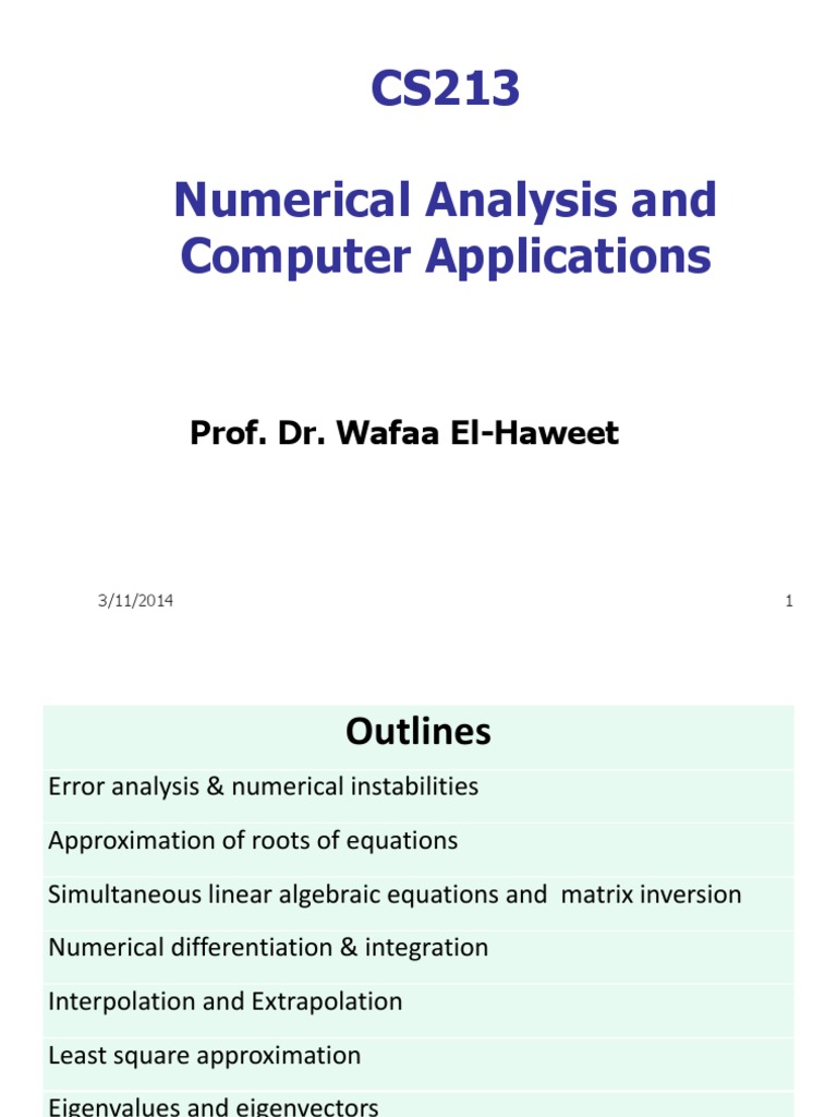 1 - Numerical Methods - Stability and Convergence | PDF | Numerical Analysis | Mathematics Of ...