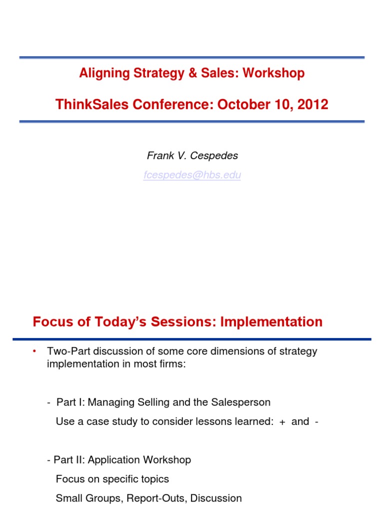Frank Cesepedes ThinkSales Workshop | PDF | Strategic Management | Competitive Advantage
