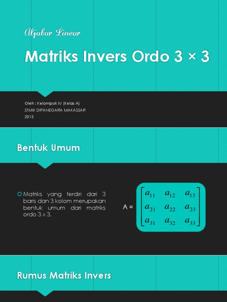 Matriks Invers Ordo 3x3 | PDF