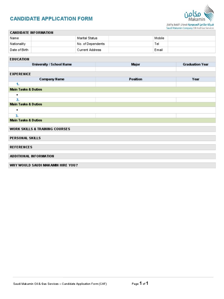 Candidate Application Form | PDF | Career & Growth