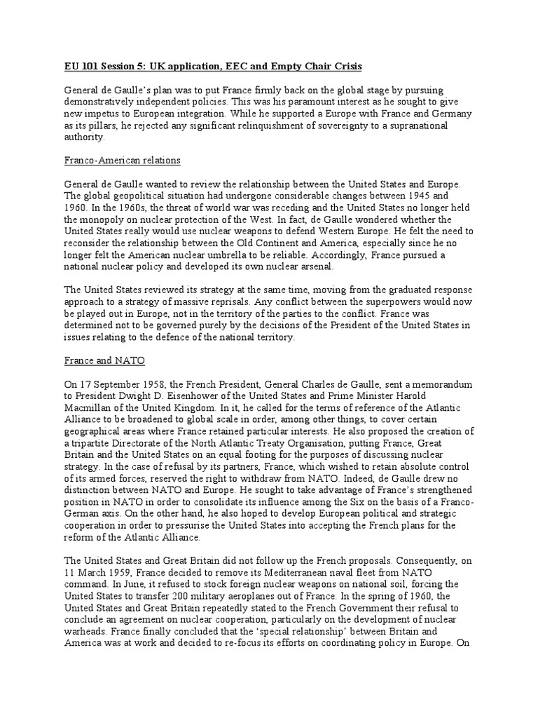 De Gaulle's Vision for European Integration | PDF | Charles De Gaulle ...