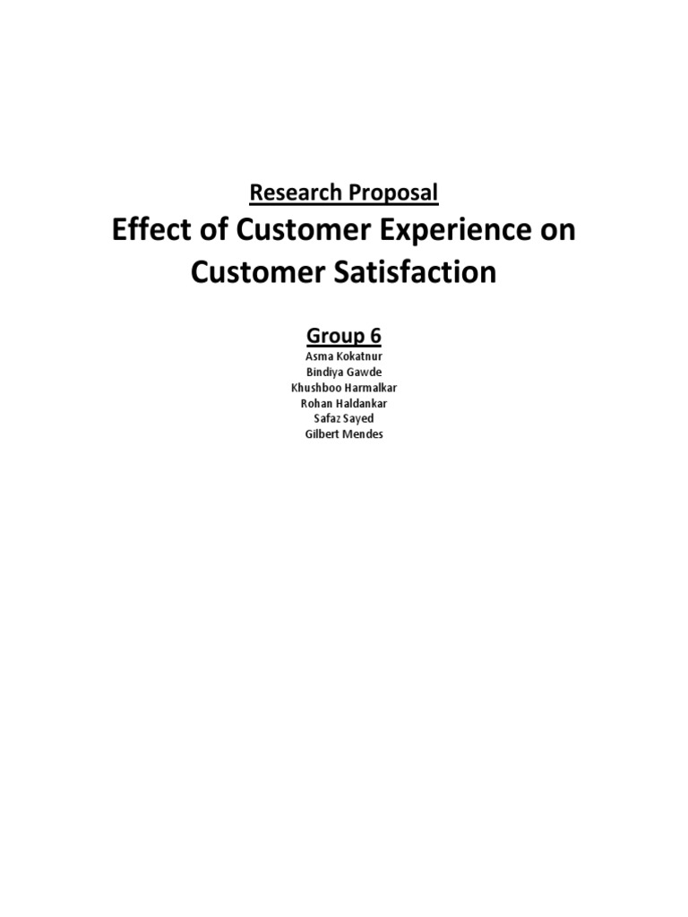 Effect of Customer Experience On Customer Satisfaction: Research ...