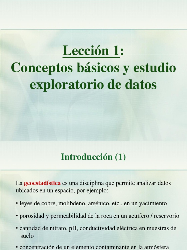 Lección 1: Conceptos básicos y estudio exploratorio de datos