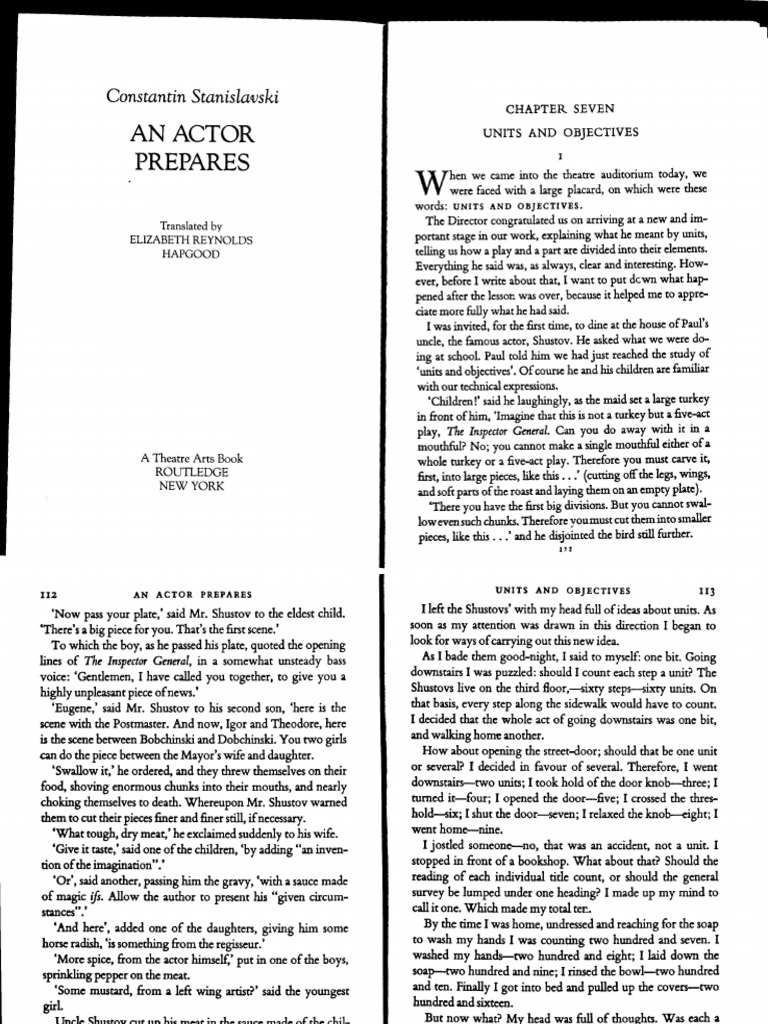An Actor Prepares, Constantin Stanislavski | PDF