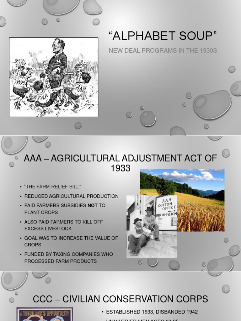 "Alphabet Soup": New Deal Programs in The 1930S | PDF | New Deal ...