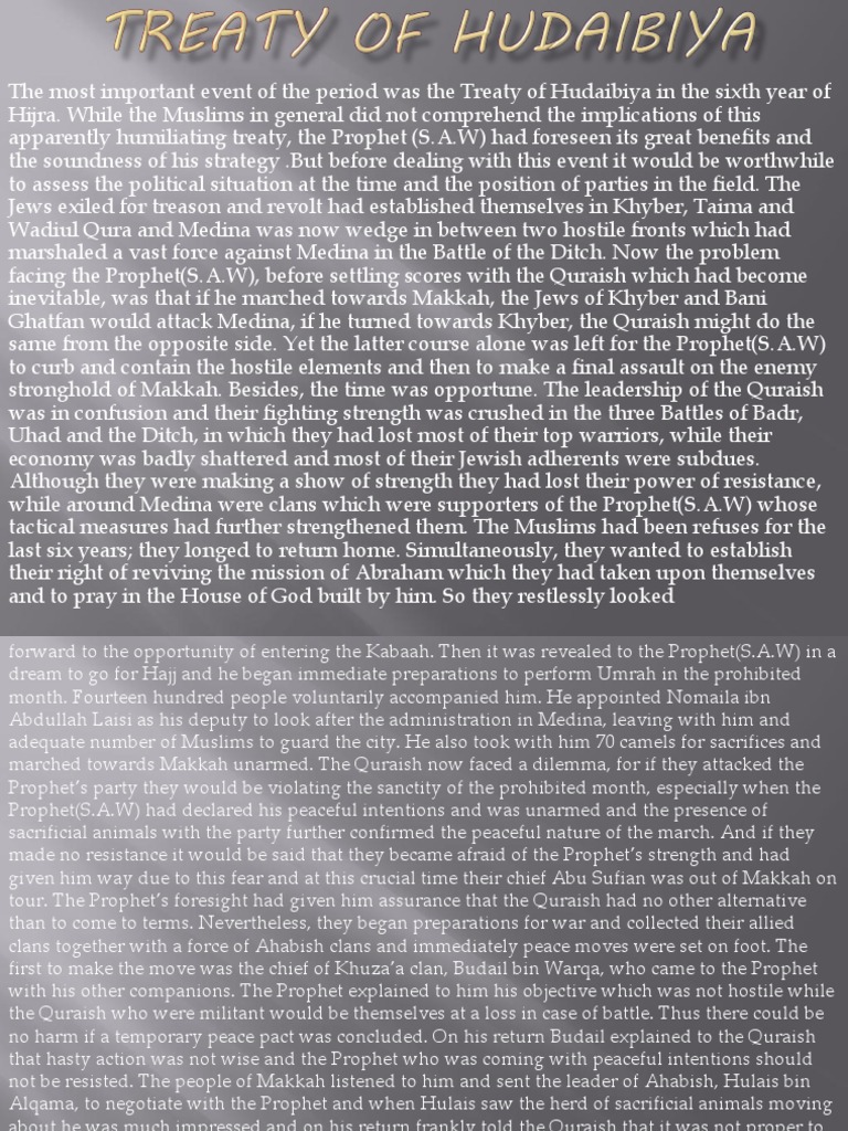 Treaty of Hudaibiya | PDF | Muhammad | Medina